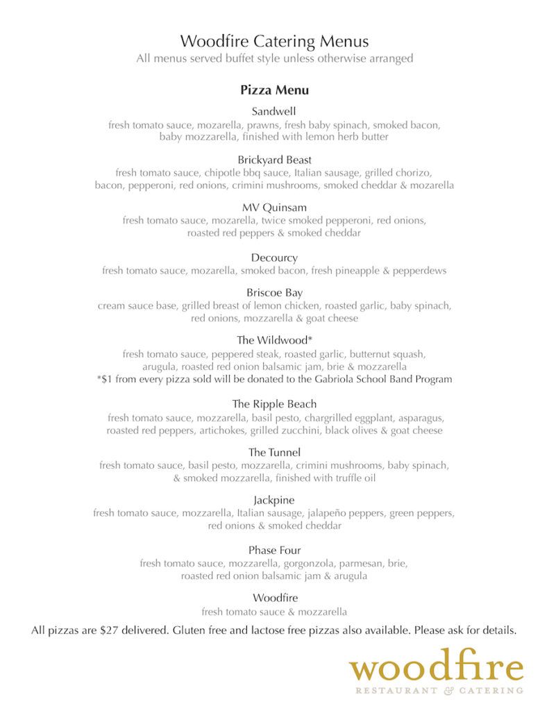 FINAL Page's Dinner Menus New PIZZAS