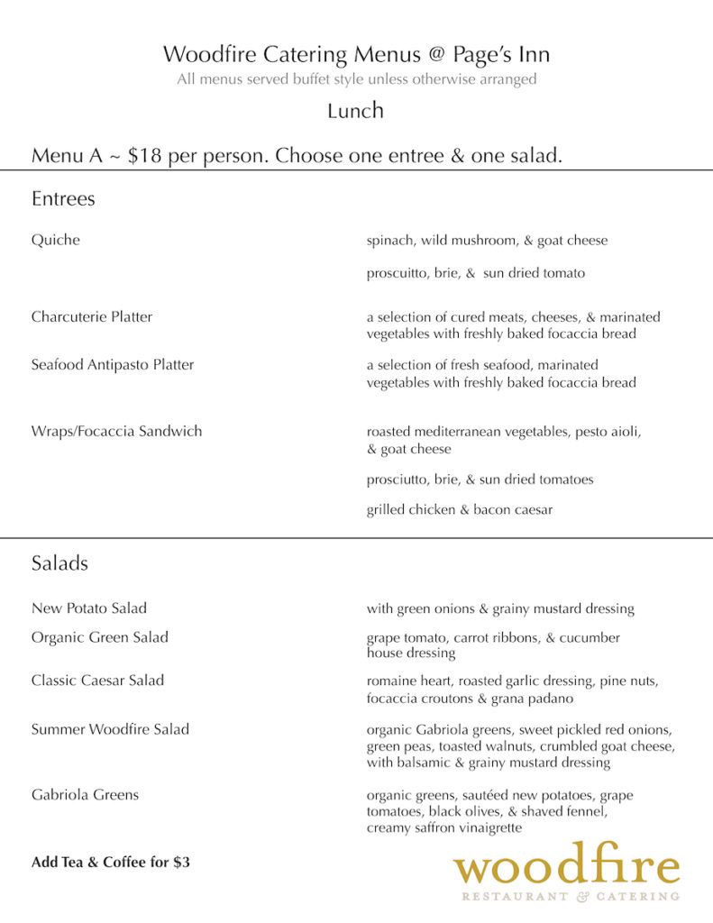 FINAL Page's Menus LUNCH MENU A