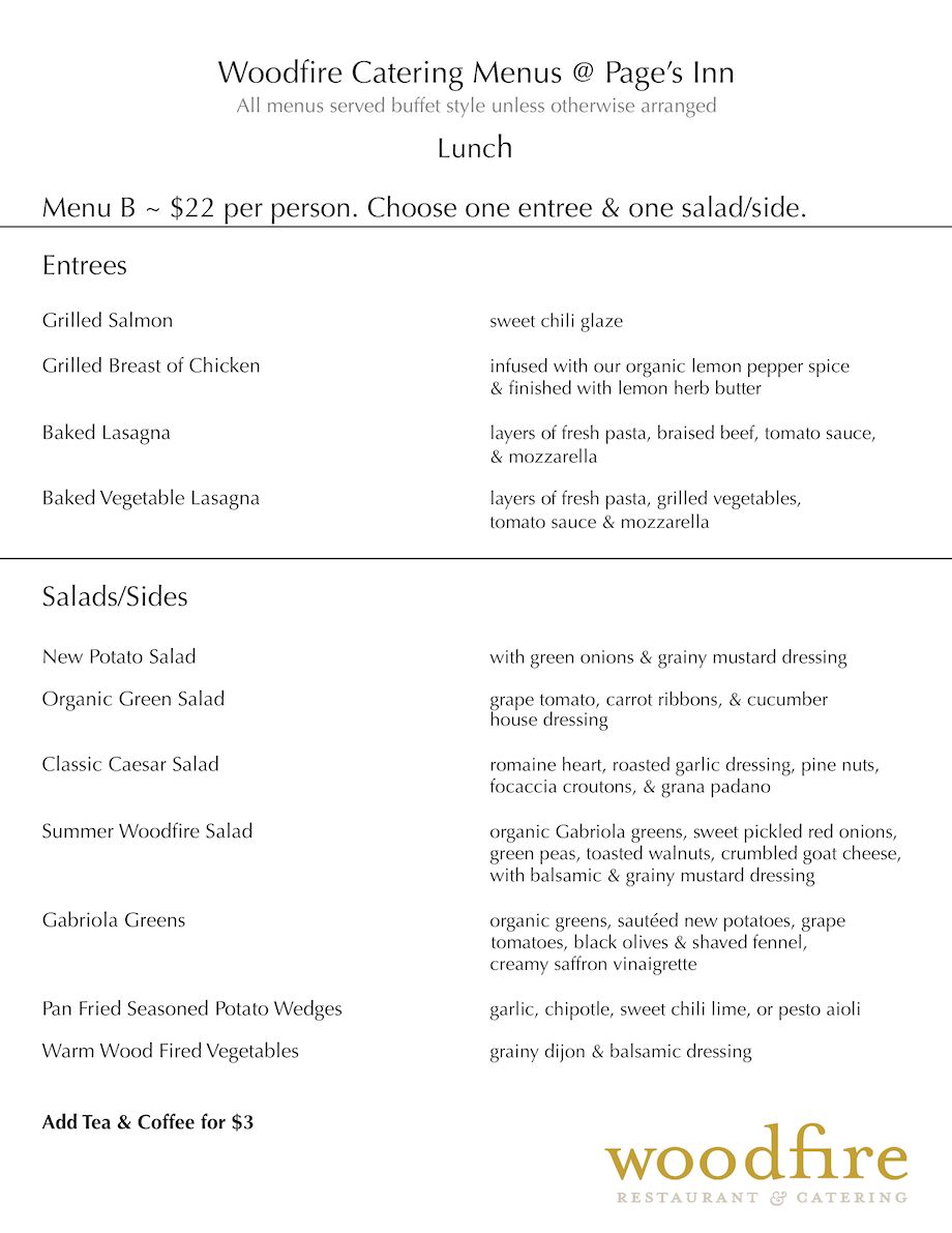 FINAL Page's Menus LUNCH MENU A