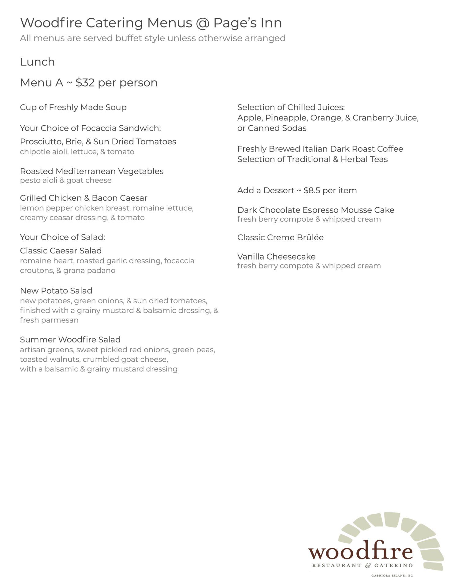 Page's Menus 2023 LUNCH 2